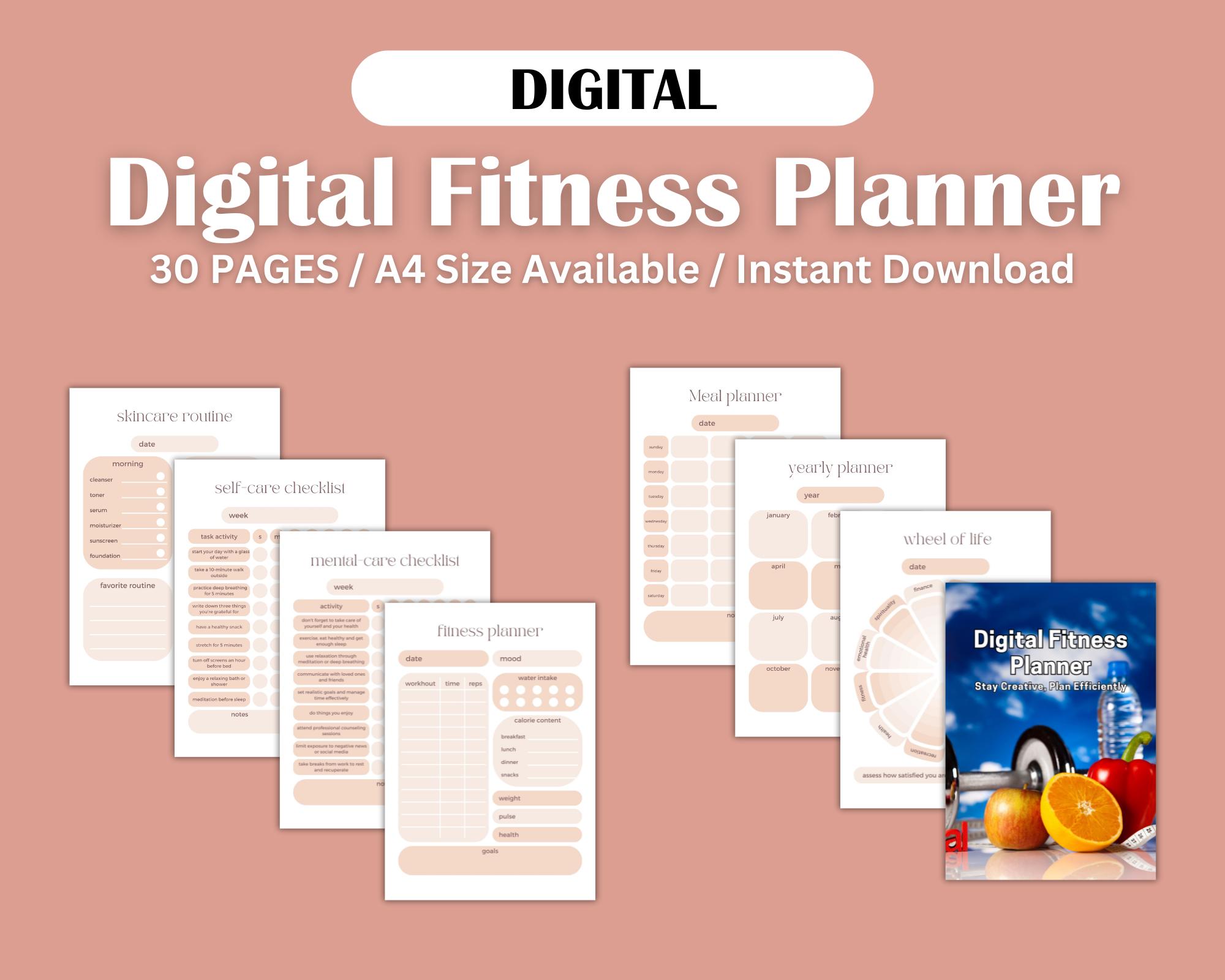 Digital Fitness Planner | Workout Planner | Self-care Planner | Gym ...