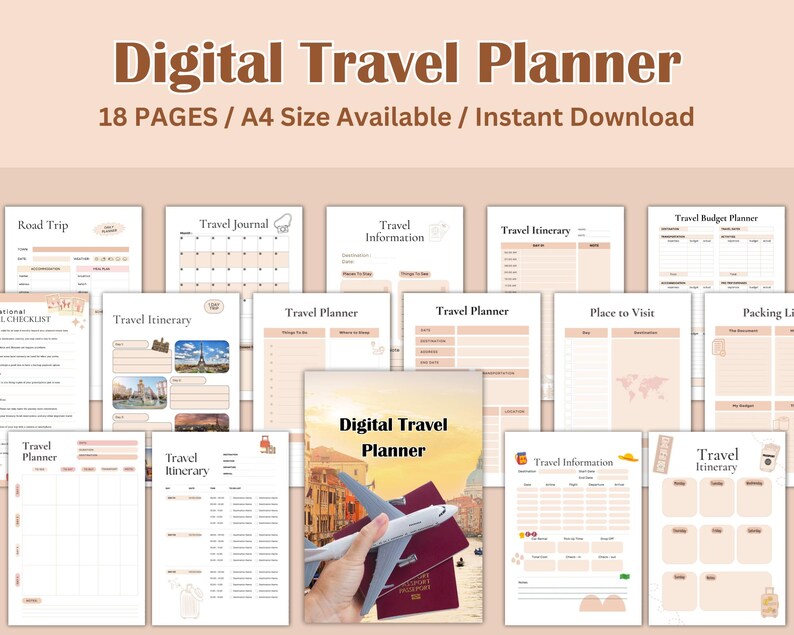 Travel Planner | Travel Itinerary Template | Travel Budget Planner ...