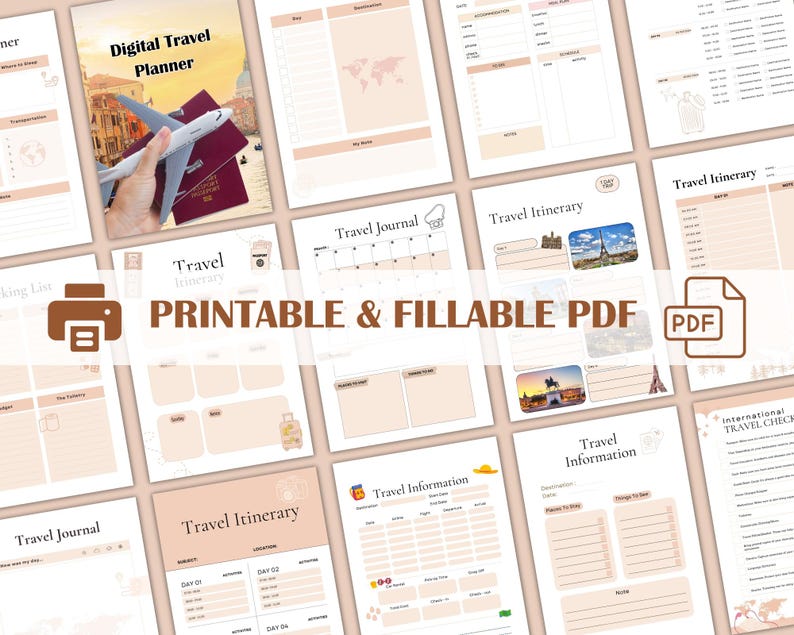 Travel Planner | Travel Itinerary Template | Travel Budget Planner ...