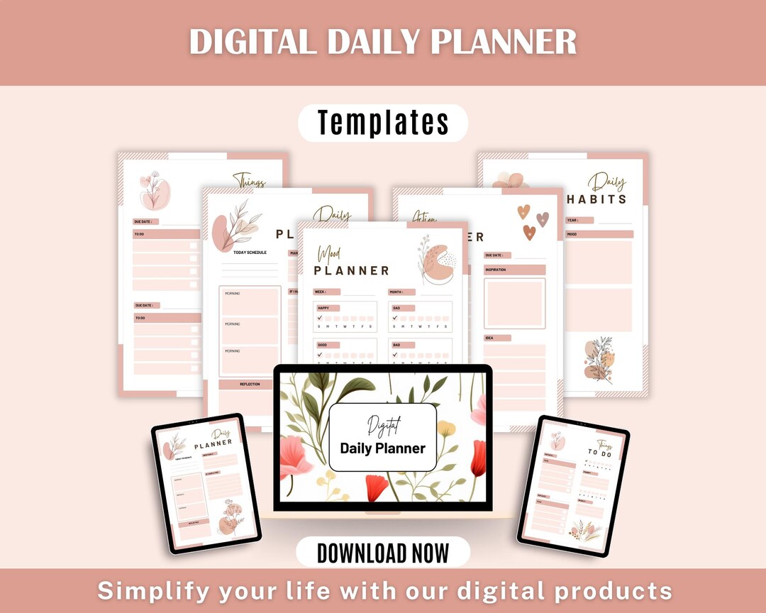 Daily Planner 2024 | Daily Schedule | Daily Mood Tracker | Printable to ...