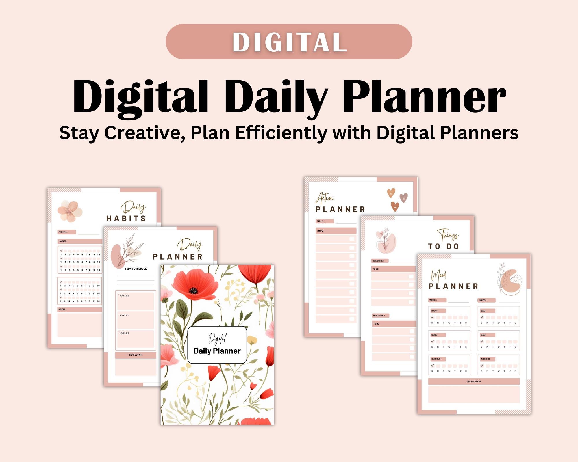 Daily Planner 2024 | Daily Schedule | Daily Mood Tracker | Printable to ...