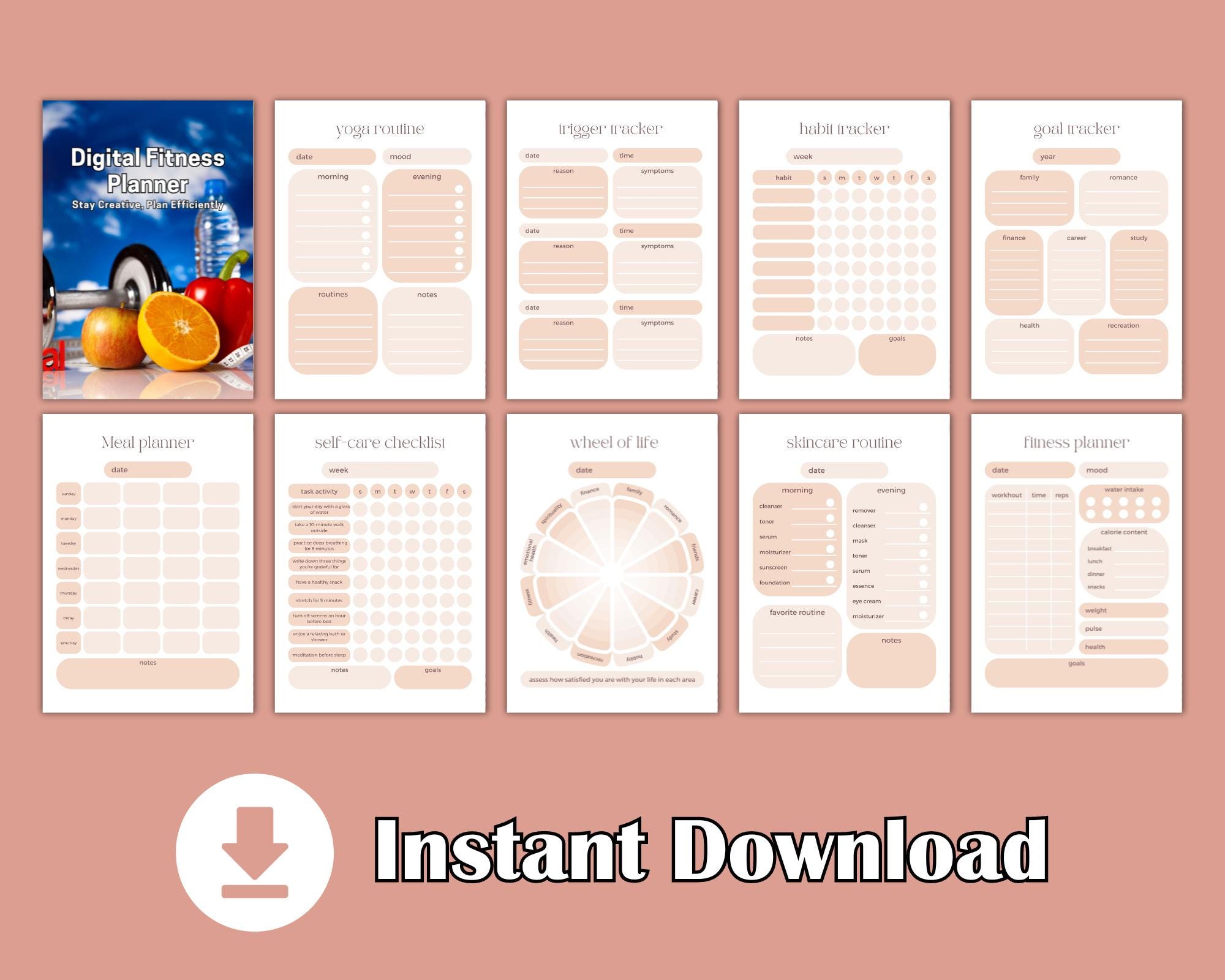 Digital Fitness Planner | Workout Planner | Self-care Planner | Gym ...