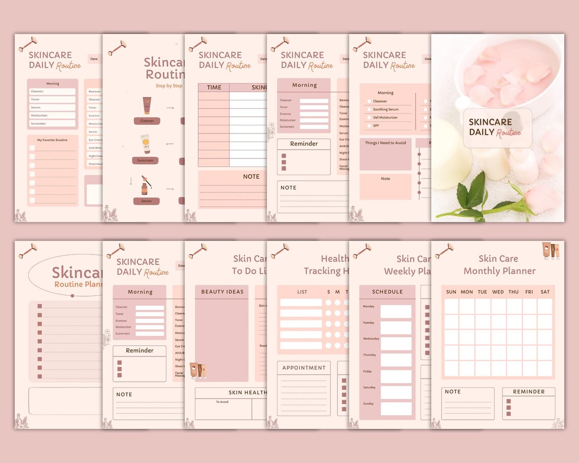 Skincare Planner | Skincare Daily Routine Planner | Glow up Planner ...