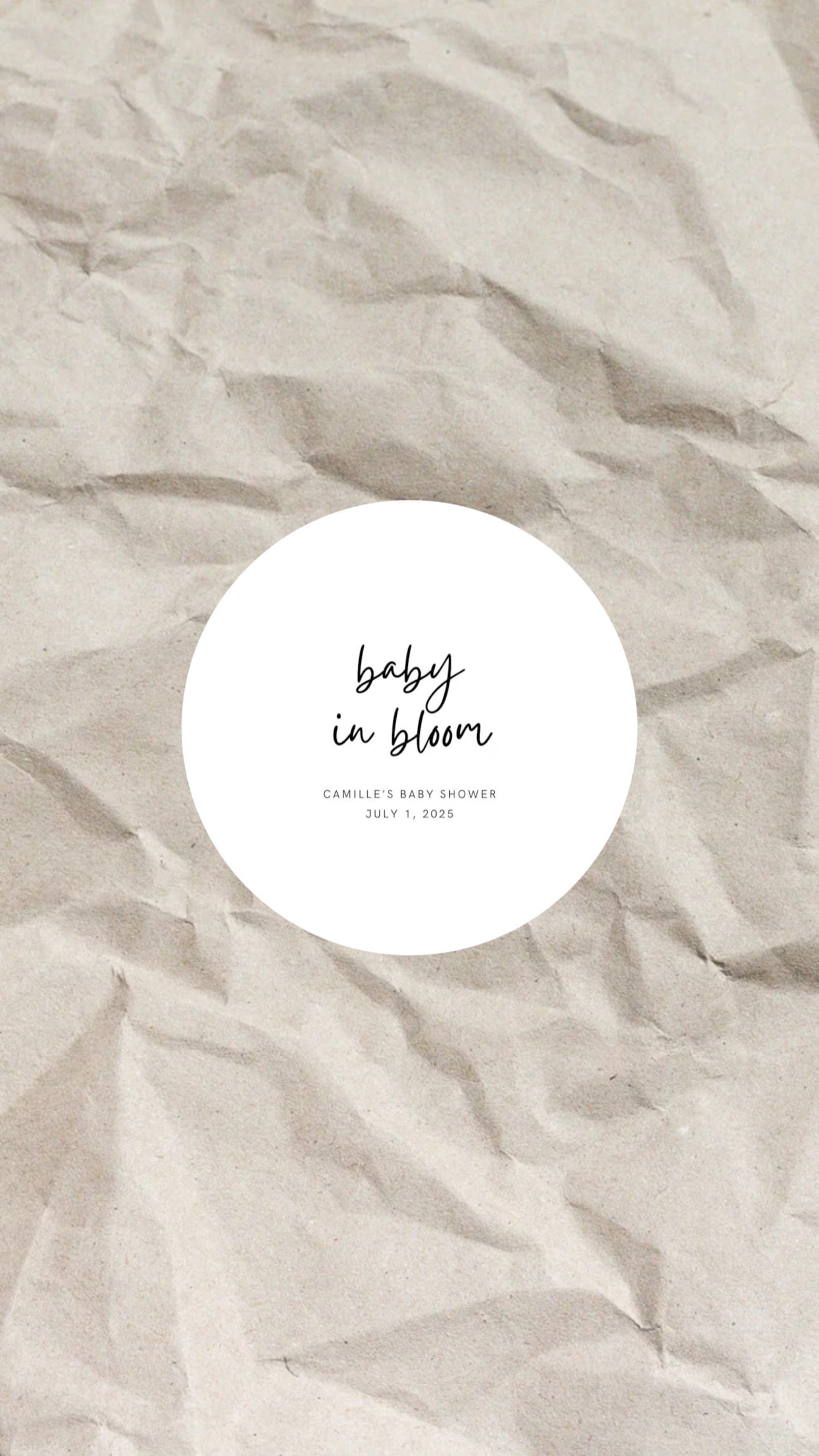 Baby in Bloom Labels | Round White Stickers | Baby in Bloom Baby Shower ...