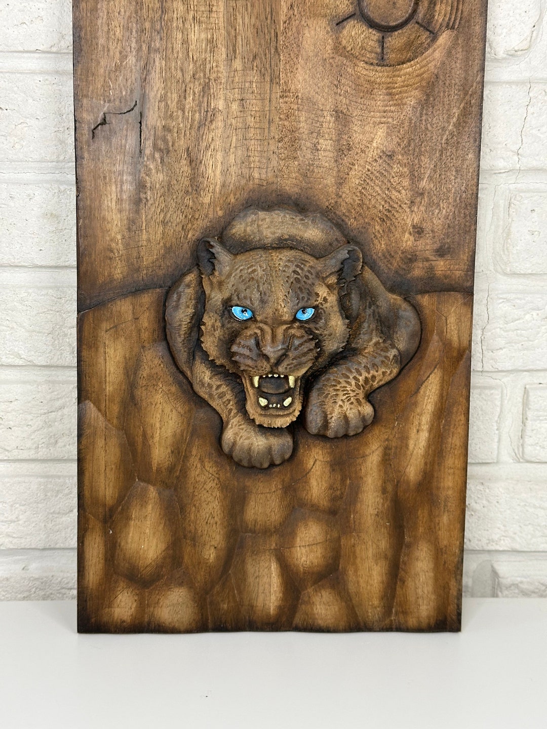 Handcrafted Tiger Wood Wall Art - Customizable Nature Home Decor for ...