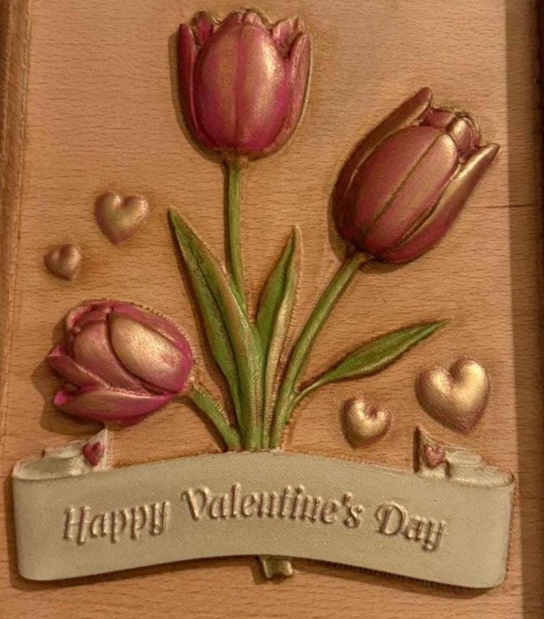 Personalized Carved Wood Tulip Plaque, Name or Message Carved - Etsy