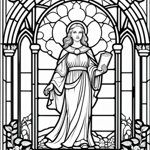 Adult Coloring Book Traditional Stained Glass, Calming Relaxation ...