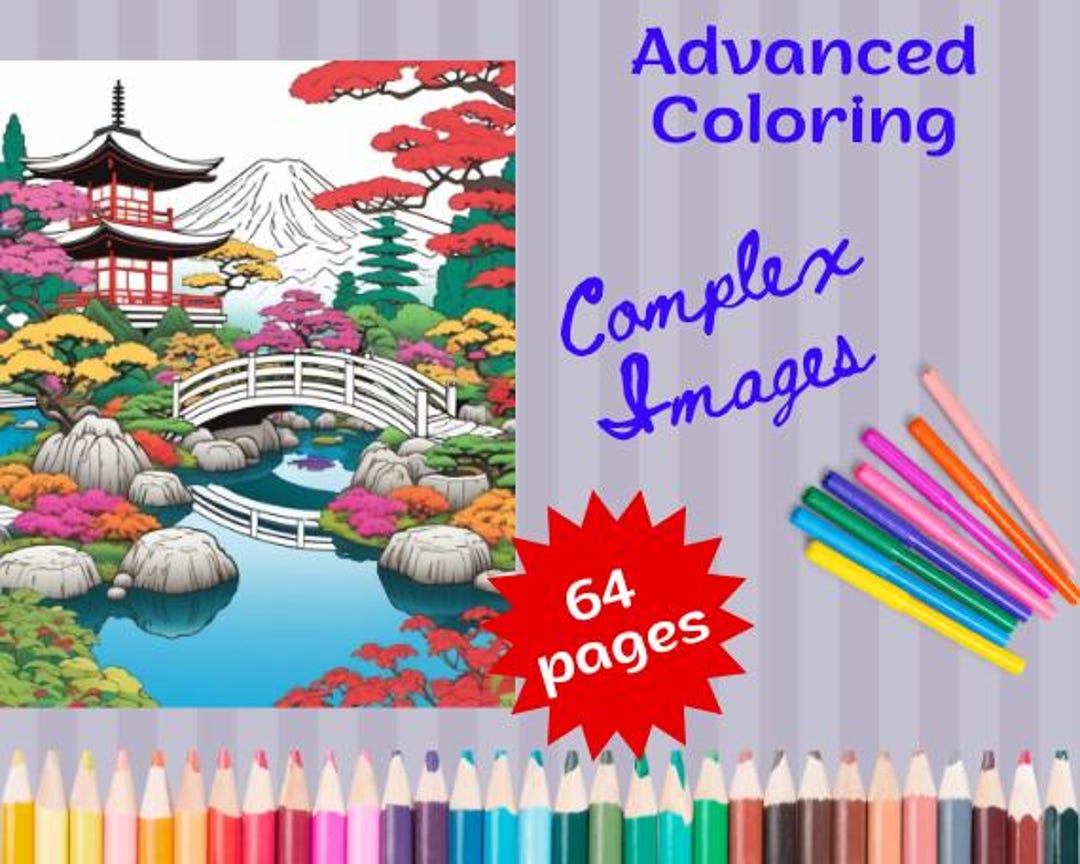 Adult Coloring Book Complex Images, Calming Relaxation, Digital Instant ...