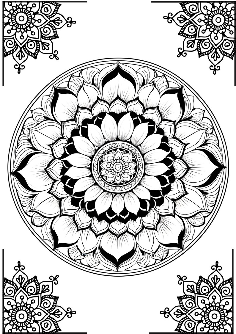 50 Calming Mandala Adult Coloring Pages: Unleash Creativity, Embrace ...