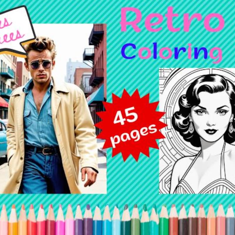 1950s Coloring Book - Etsy