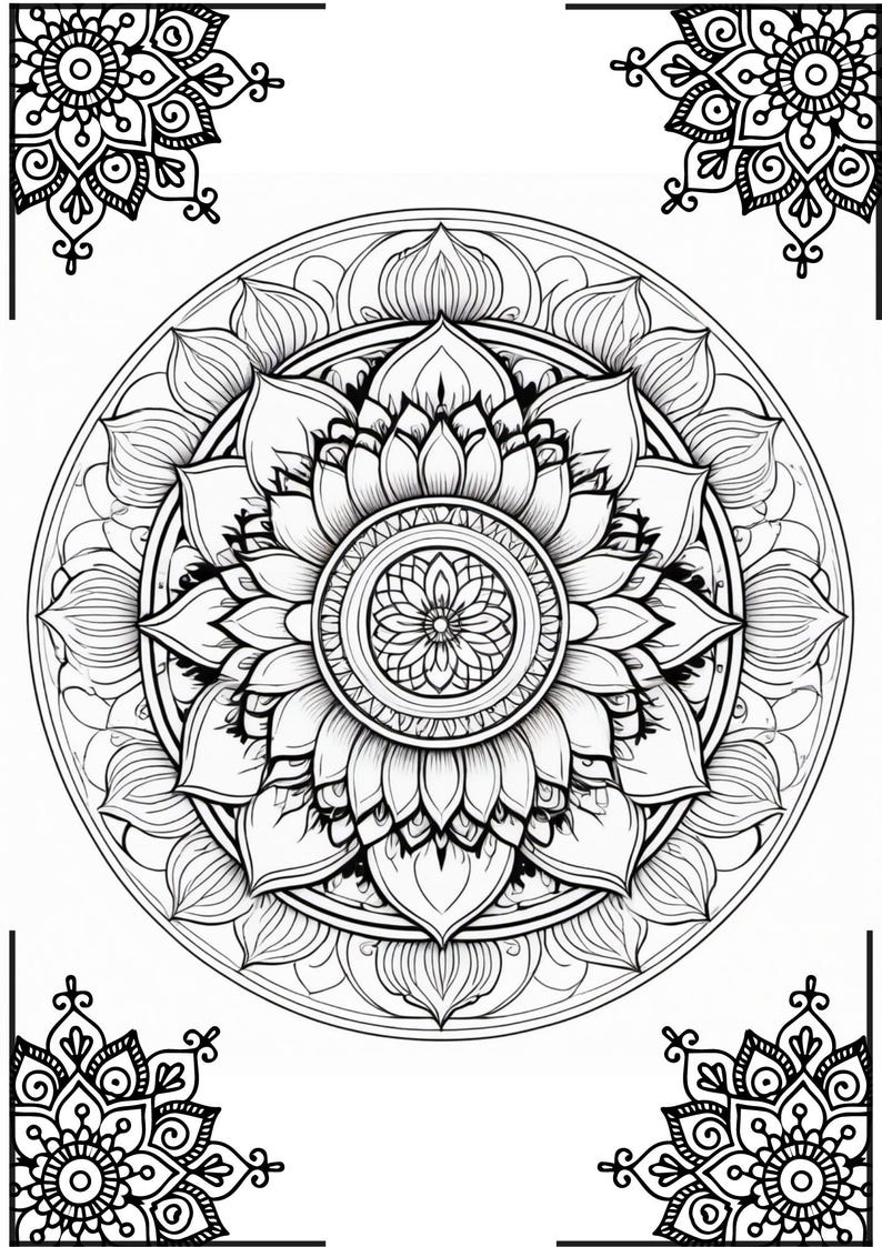 50 Calming Mandala Adult Coloring Pages: Unleash Creativity, Embrace ...