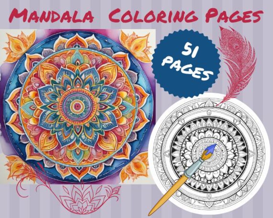 50 Calming Mandala Adult Coloring Pages: Unleash Creativity, Embrace ...