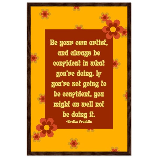 Retro Boogie Down 70's Catchphrase Quote on Framed Black Beige Orange ...