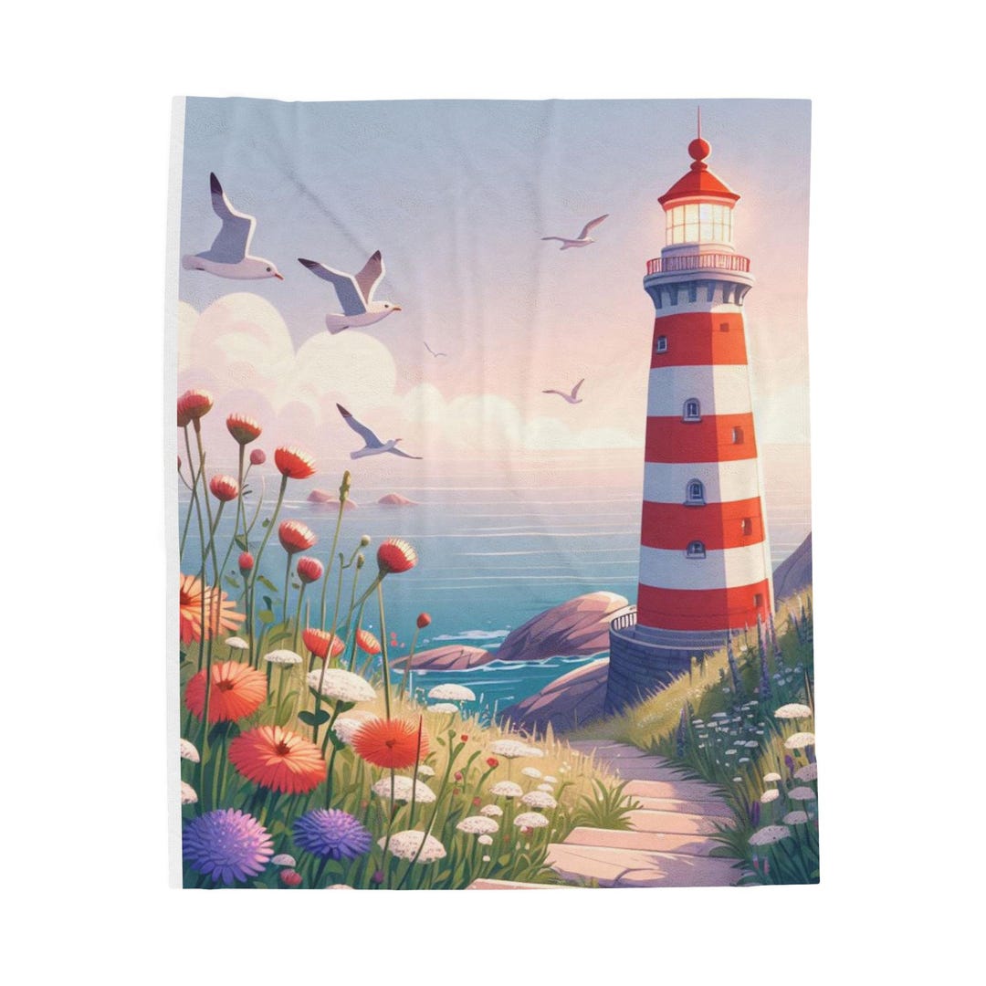 NEW Lighthouse Plush Blanket Available 3 Sizes: 30"x40" 50"x60" 60"x80 ...