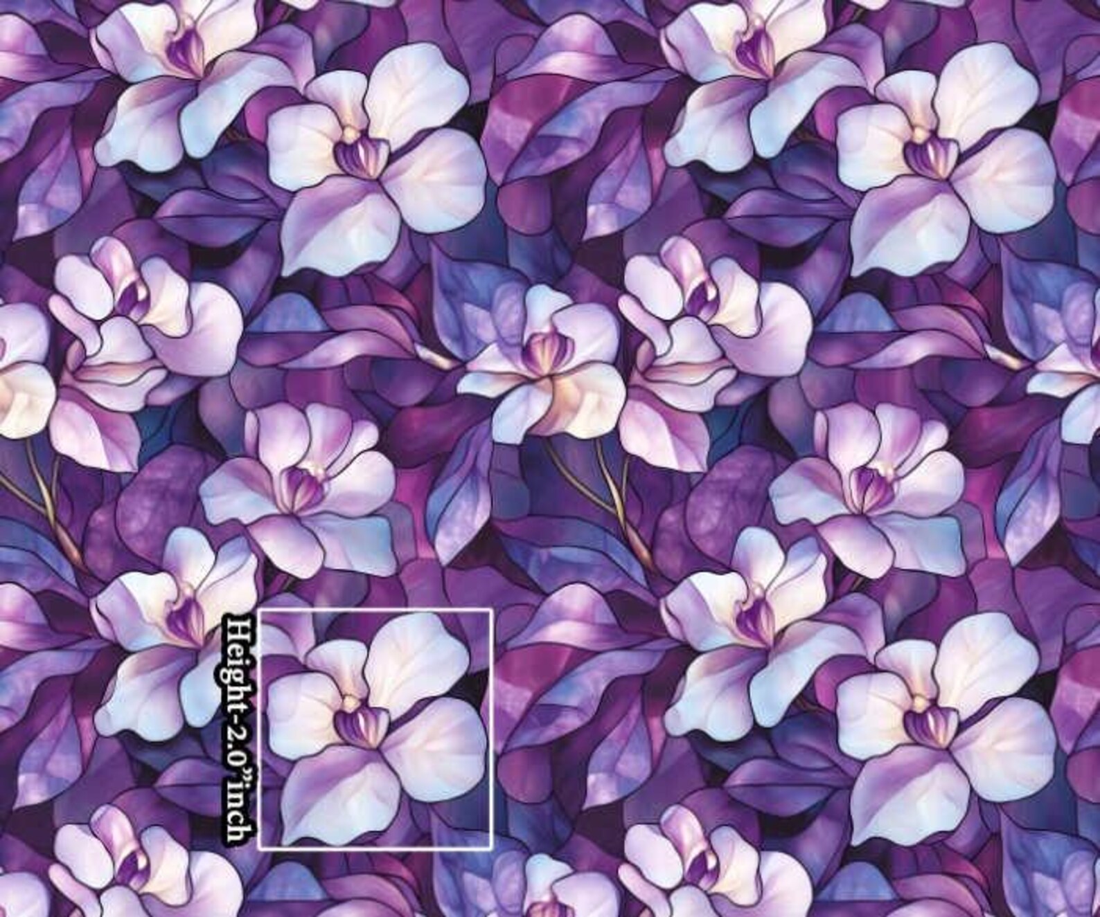 Stained Glass Lilac Flowers! 100% Cotton Fabric! NEW Floral Garden ...