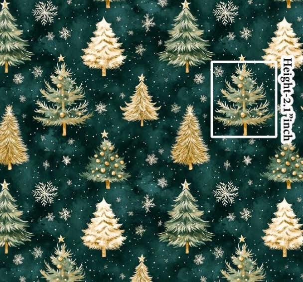 Christmas Trees Christmas 100% Cotton Fabric NEW Festive Design Metres ...