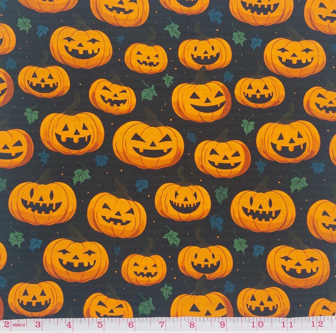 Pumpkins! 100% Cotton Fabric NEW Halloween Design Metres/fat/long ...