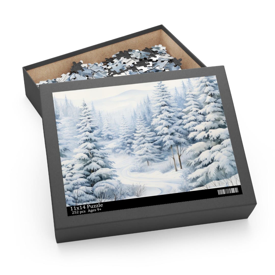 NEW A Frosty Woodland Puzzle Christmas Winter Park Snow Trees Jigsaw ...