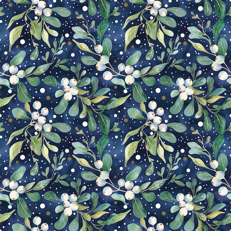 Cotton Mistletoe Fabric - Etsy UK