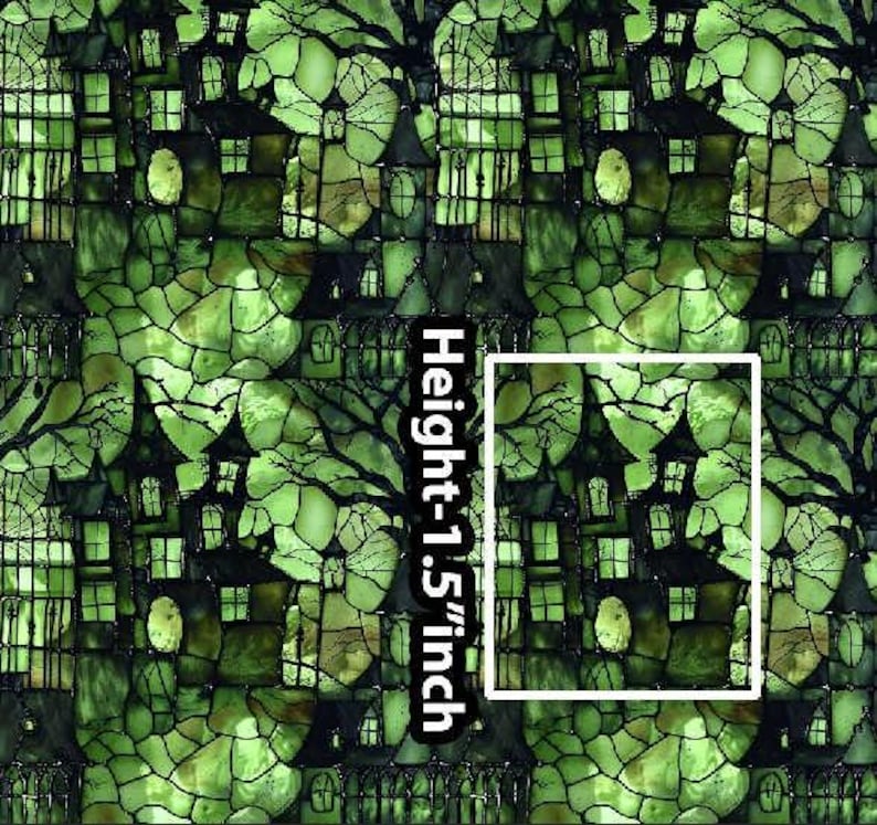 Stained Glass Haunted Houses! 100% Cotton Fabric NEW Halloween Designs ...