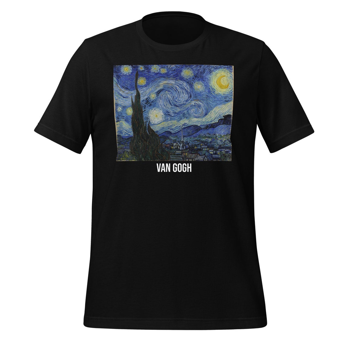 Van Gogh starry Night Classic Men's Women's Black Tee Top - Etsy UK