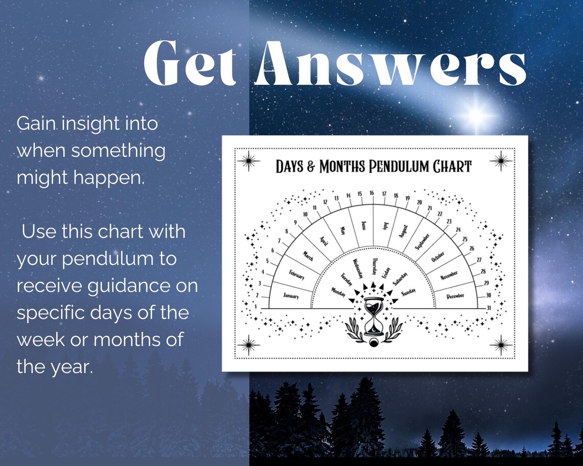 Days & Months Dowsing Chart - Instant Download | Pendulum Divination ...