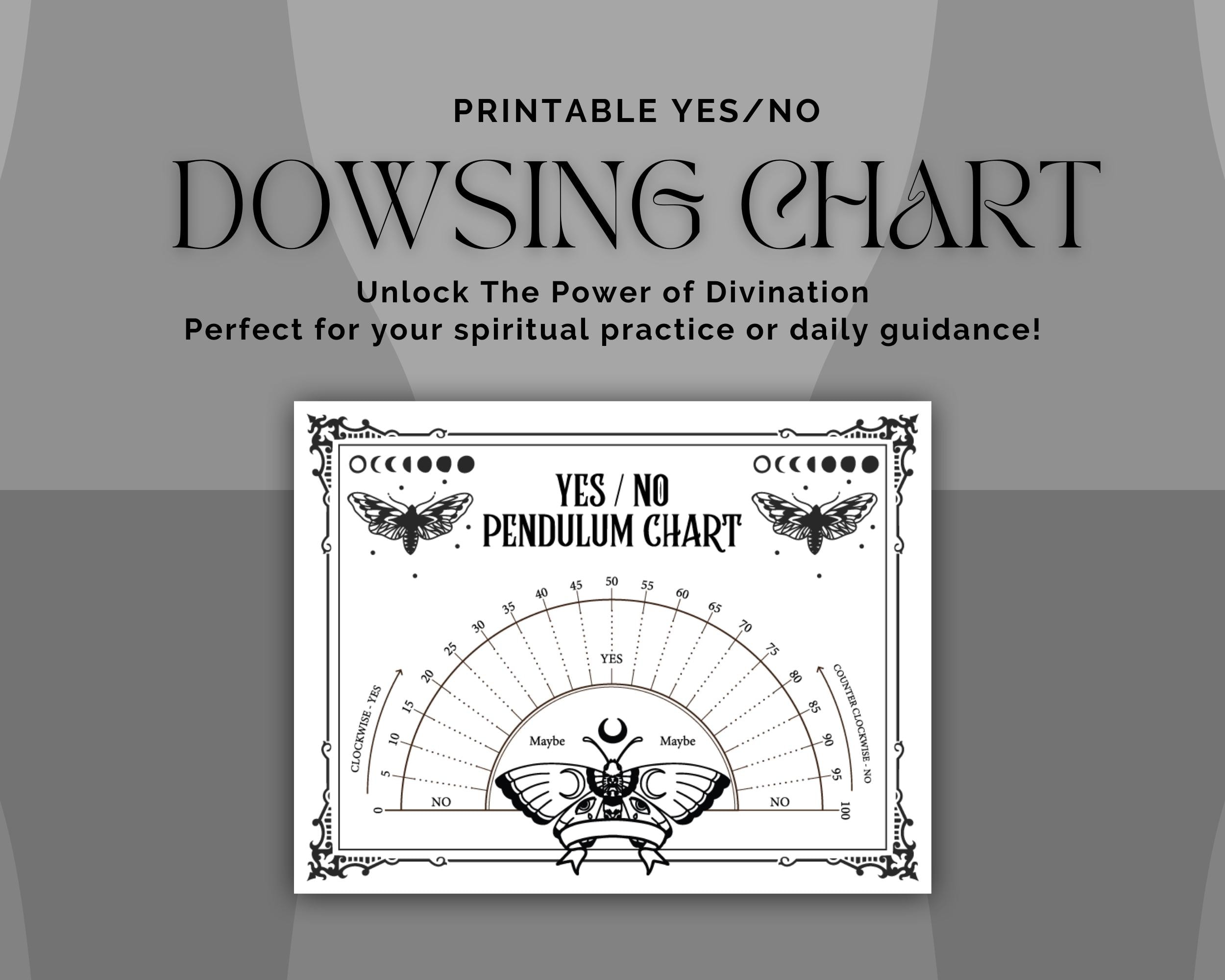 Yes/no Dowsing Chart Printable PDF Goth Moth Divination Tool for ...
