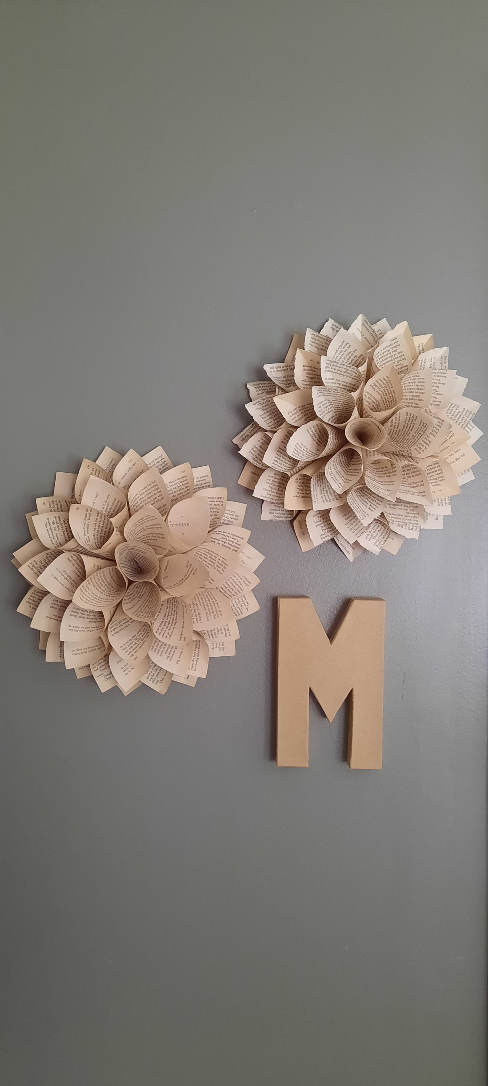 Vintage Book Paper Flower Wall Art: Handmade Dahlia Decor - Etsy