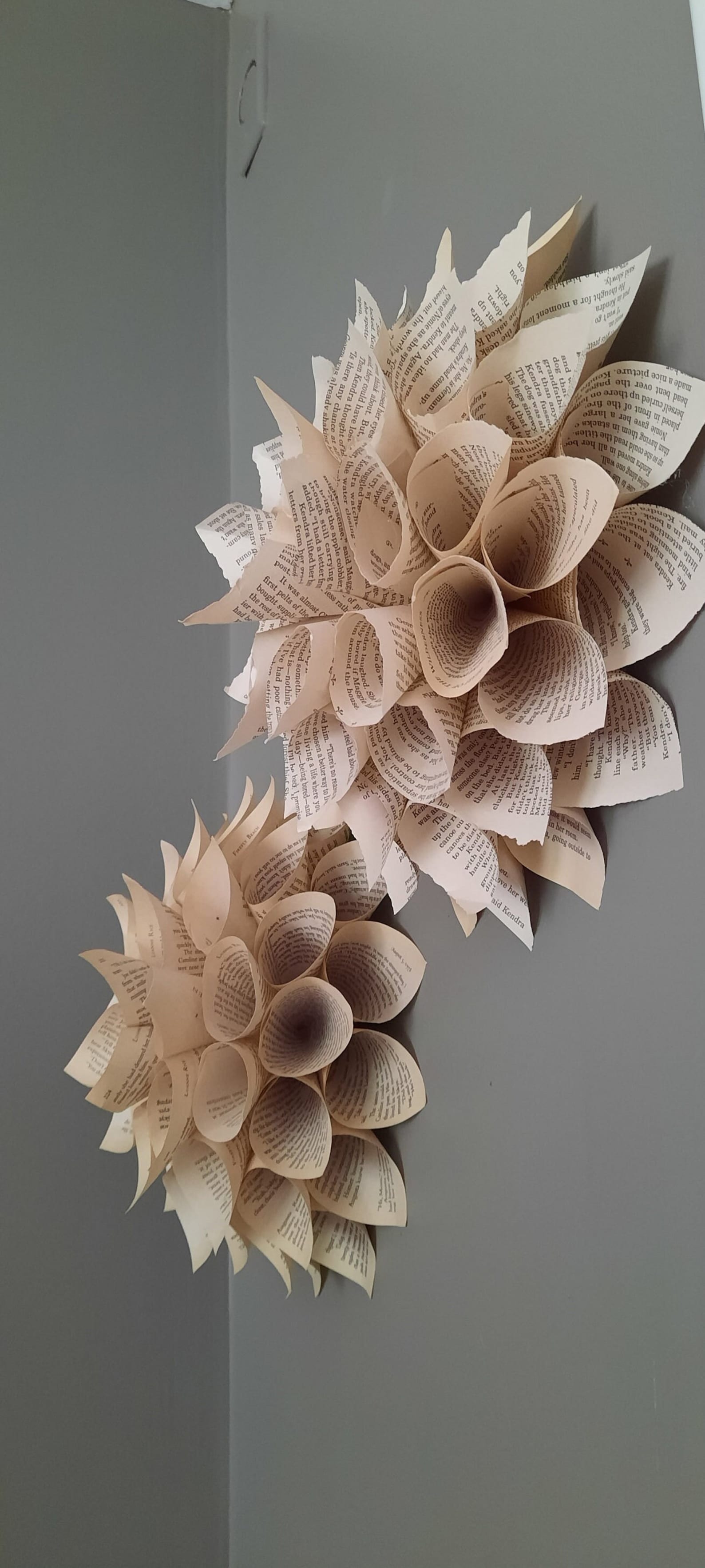 Vintage Book Paper Flower Wall Art: Handmade Dahlia Decor - Etsy