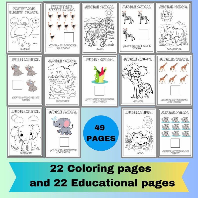 49 Educational Coloring Pages for Kids / Instant Download/educational ...