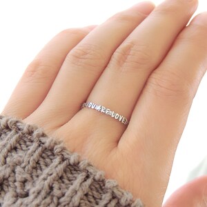 You Are Loved Word Ring (in Stock) / Simple Dainty Love Ring / Tiny ...
