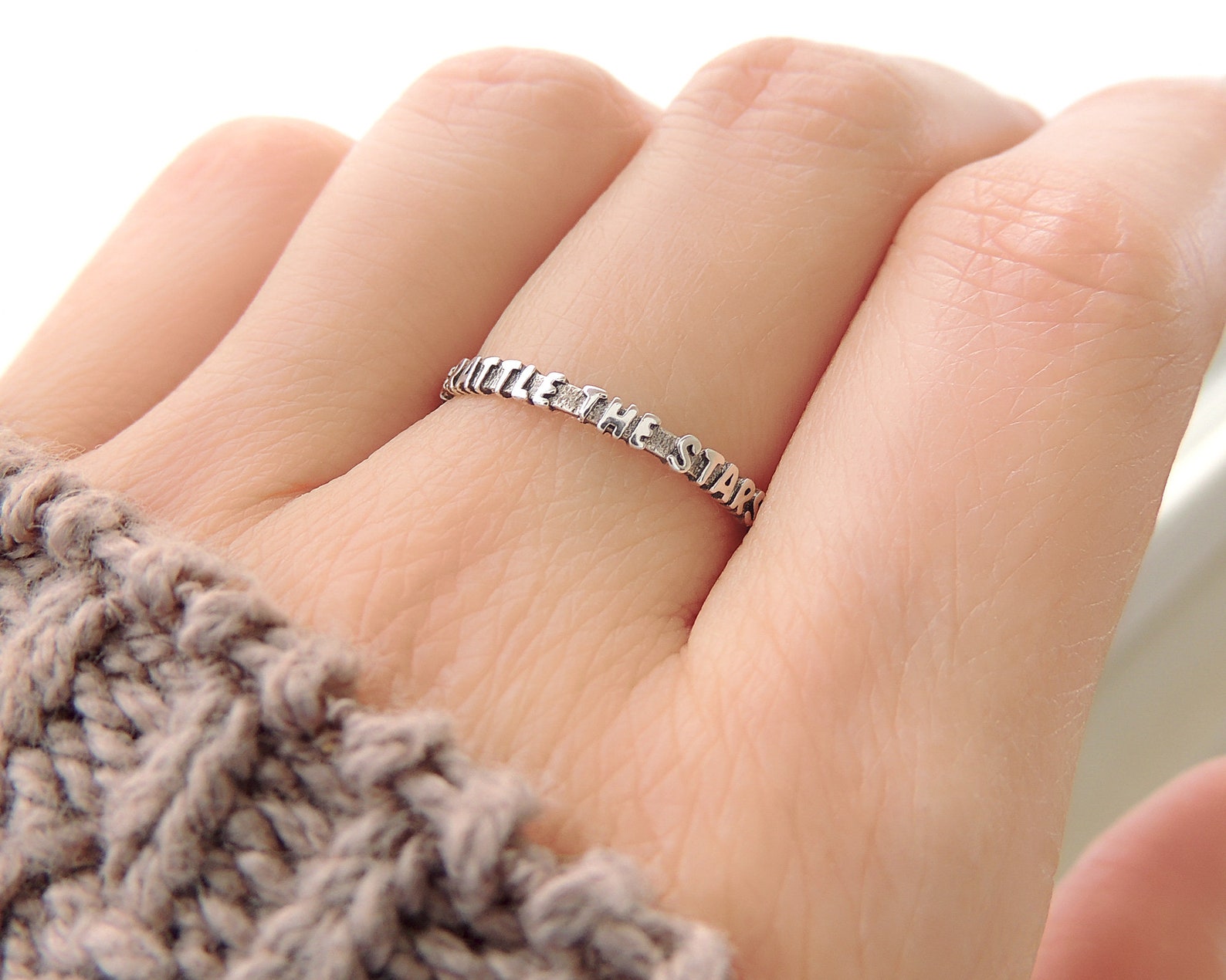 Rattle the Stars Word Ring in Stock / Dainty Inspirational - Etsy