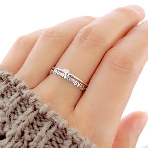 You Are Loved Word Ring (in Stock) / Simple Dainty Love Ring / Tiny ...