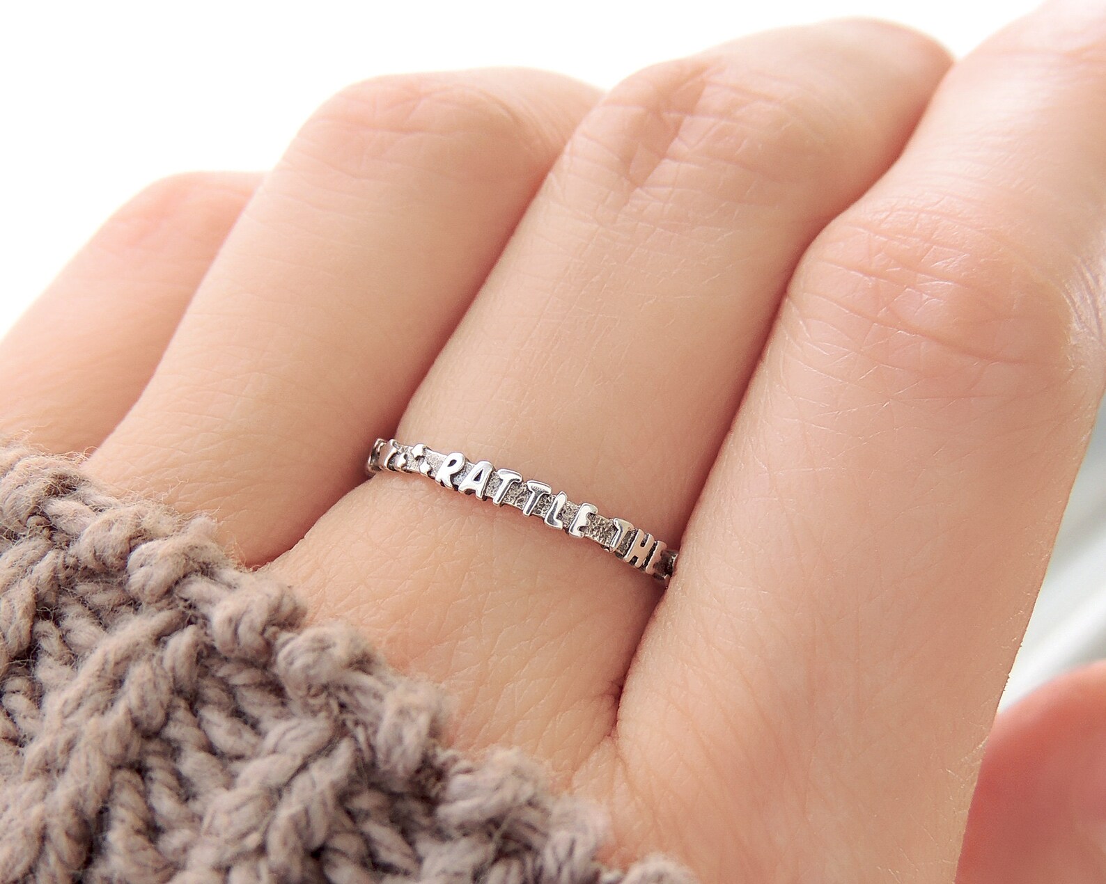 Rattle the Stars Word Ring in Stock / Dainty Inspirational - Etsy