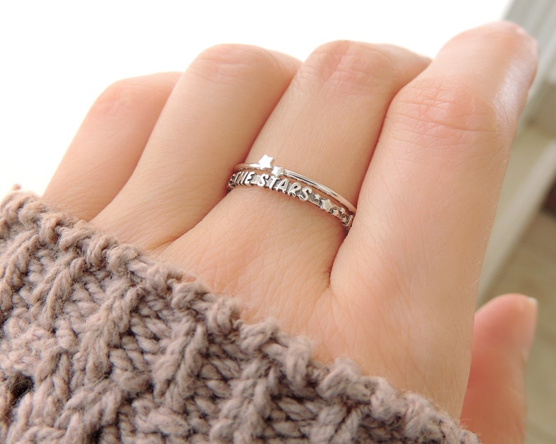 Rattle the Stars Word Ring in Stock / Dainty Inspirational - Etsy
