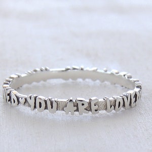 You Are Loved Word Ring (in Stock) / Simple Dainty Love Ring / Tiny ...