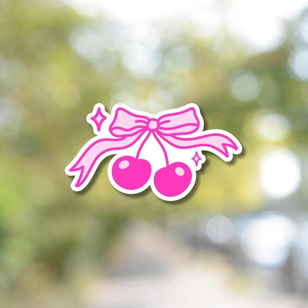 Cherry Glam Sticker - Vinyl Sticker for Nature Lovers | Laptop, Water ...
