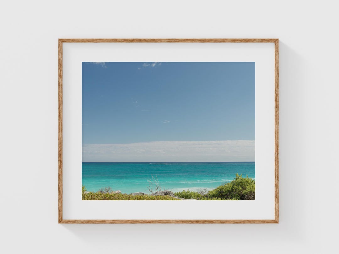 Turquoise Horizon Print, Coastal Wall Art, Calm Ocean Photography ...
