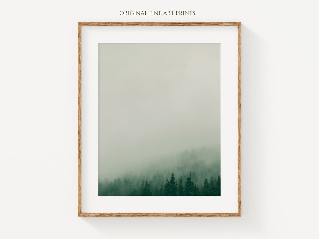 Landscape Photography Print Foggy Forest, Mountain Art Print Fog, Trees ...