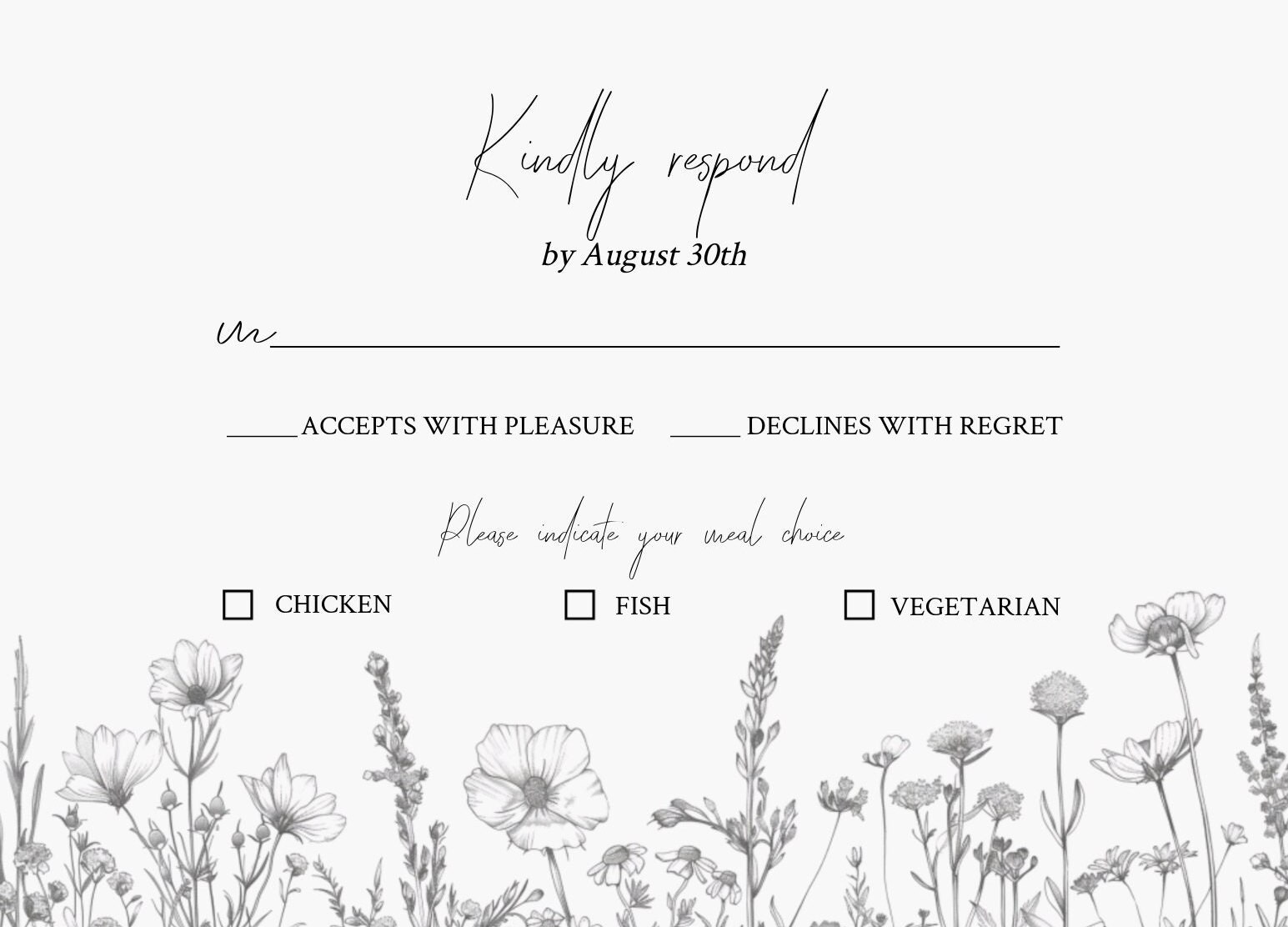Wildflower Wedding Invitation Template, Instant Download, Templett ...