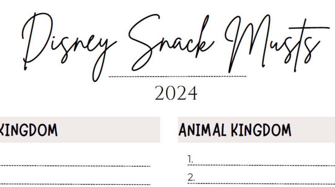 Disney Snack Musts Digital Download - Etsy