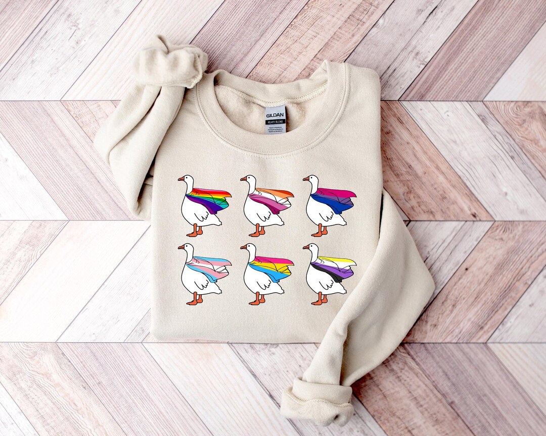 Cute LGBT Goose Sweater, LGBT Shirt, LGBT Gooses Shirt, Rainbow Ally ...