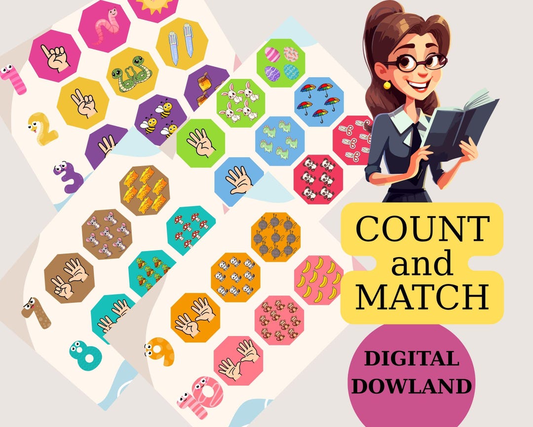 Preschool Number Matching Game: Count and Match Activity (PDF Download ...