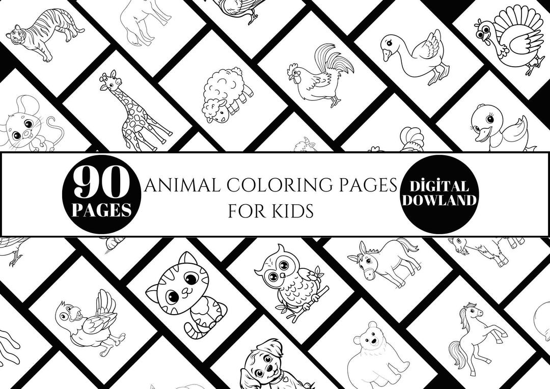 90 Coloring Pages, Animal Coloring Pages, Fun Animal Coloring Pages ...