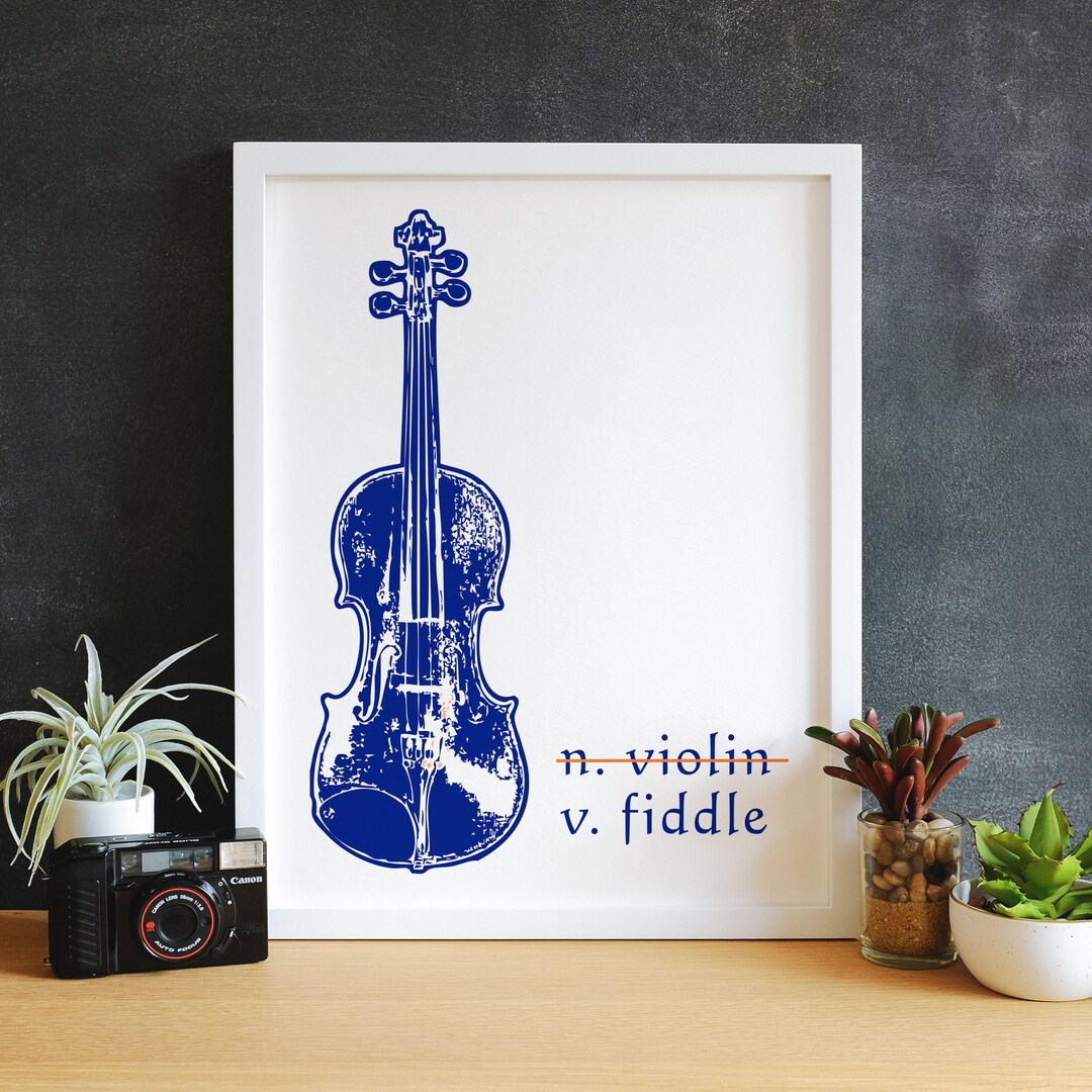 Fiddle Violin Wall Art Printable, Bluegrass Country Music Decor ...
