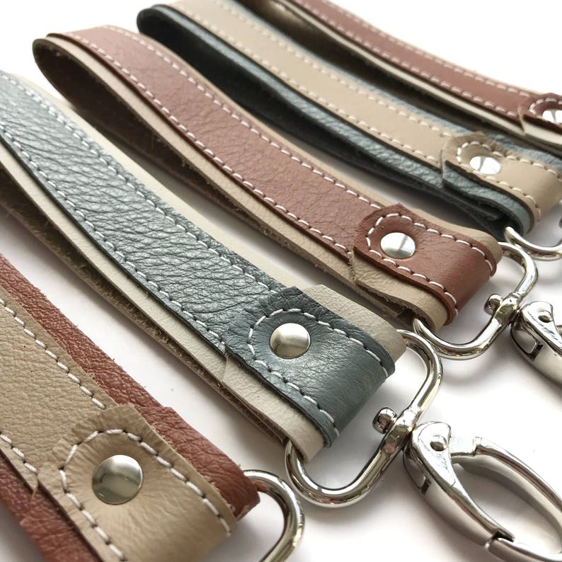 Leather Keychain - You Choose the Colors and Finishes - Wristlet Strap ...