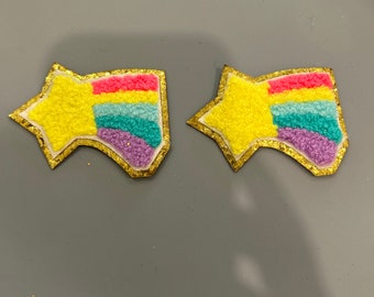 Gold Shooting Star Clip Set star Clips, Birthday Hair Clips, Rainbow ...