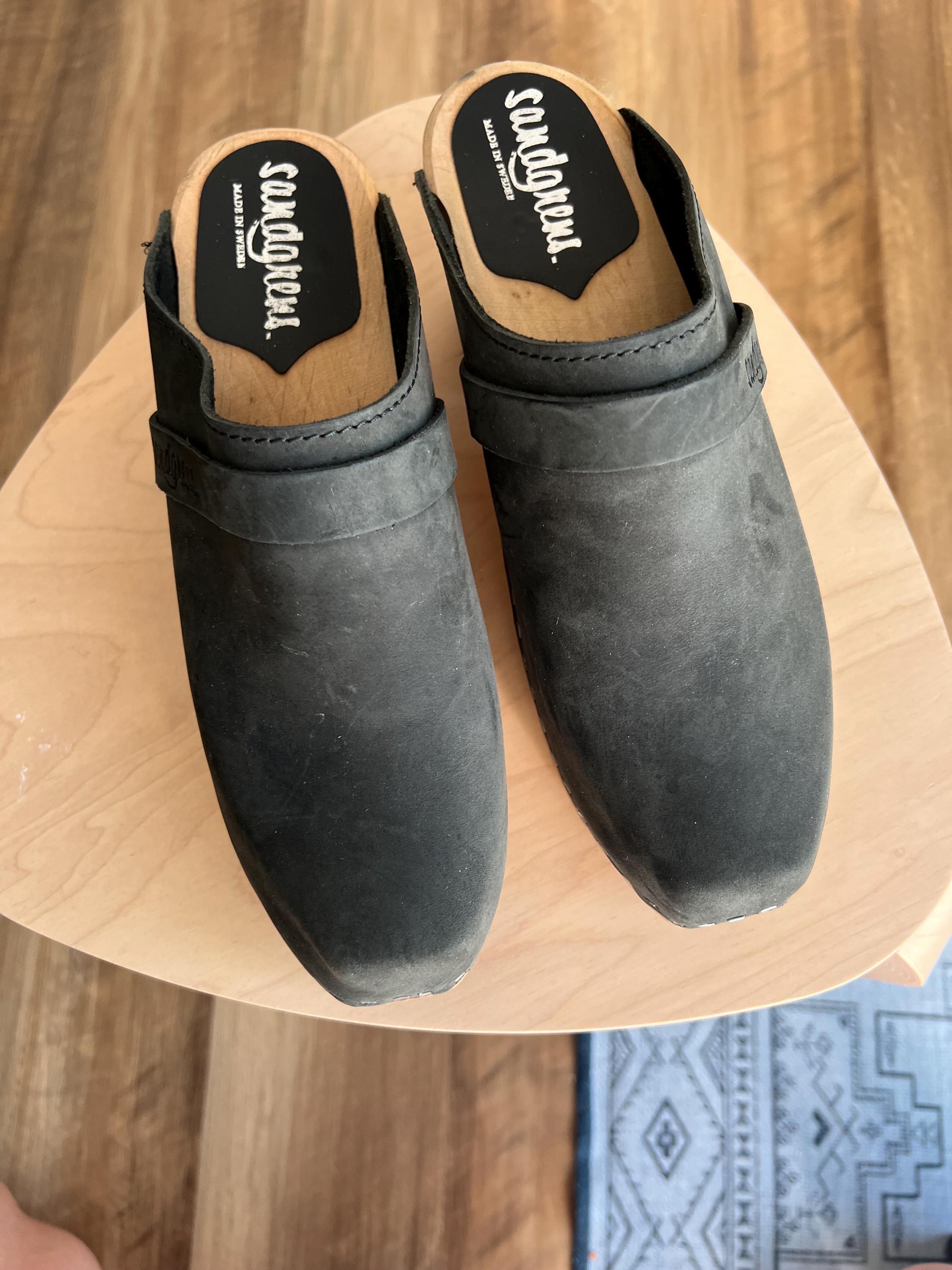 Sandgrens Square-toed Clots / Black Clogs / Swedish Wooden Clogs - Etsy