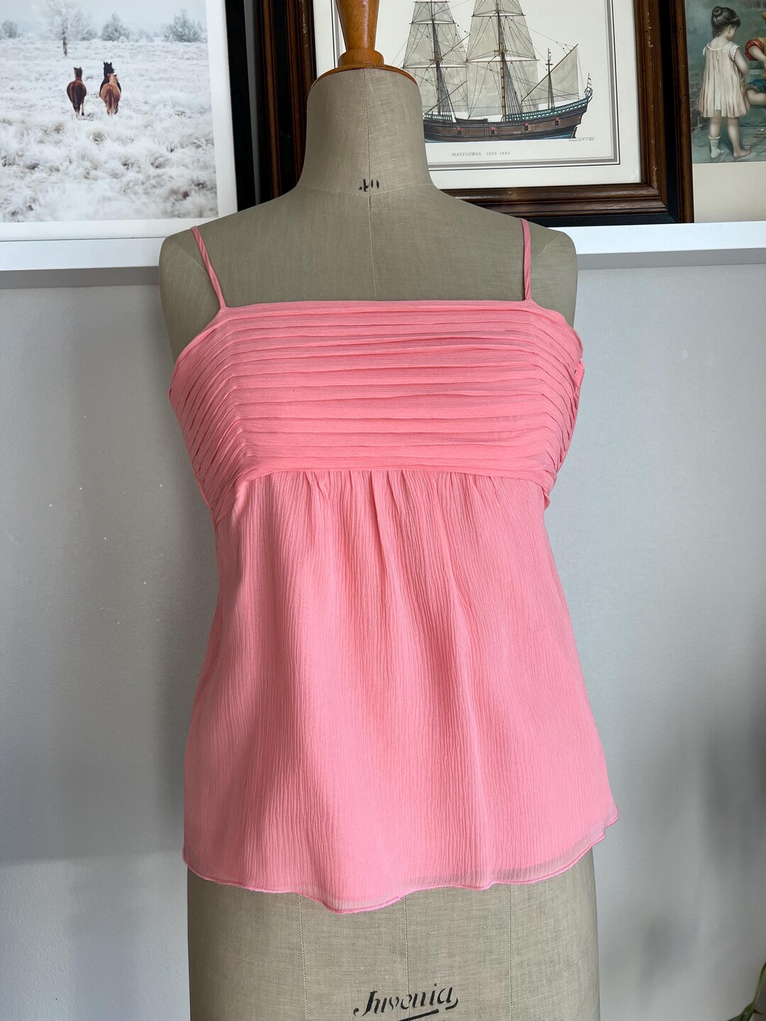 Vintage Gap Silk Tank Top / Pink Silk Tank Top - Etsy