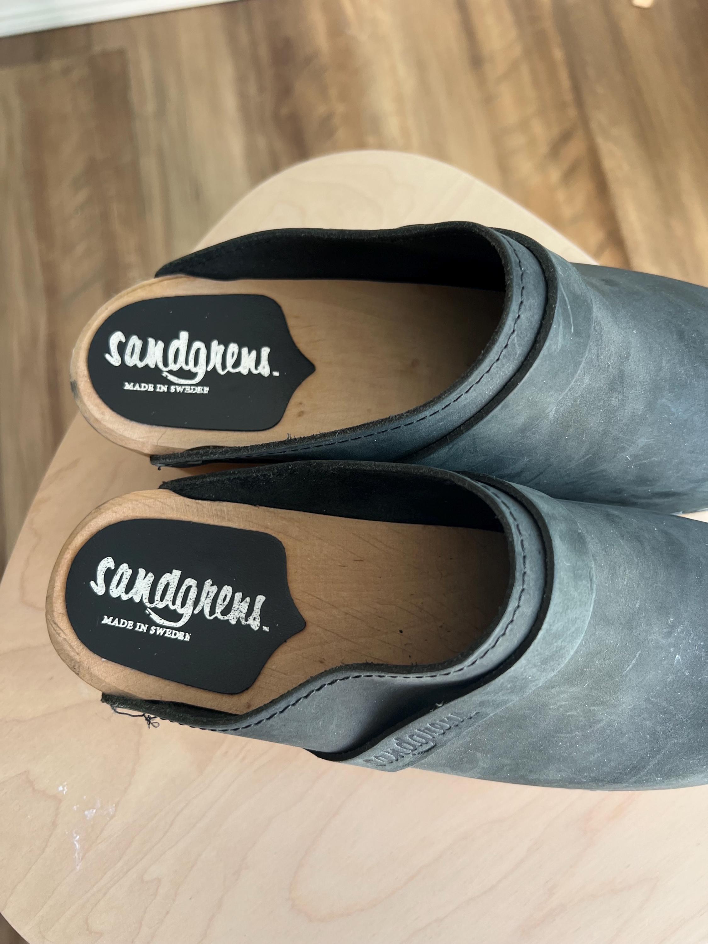 Sandgrens Square-toed Clots / Black Clogs / Swedish Wooden Clogs - Etsy